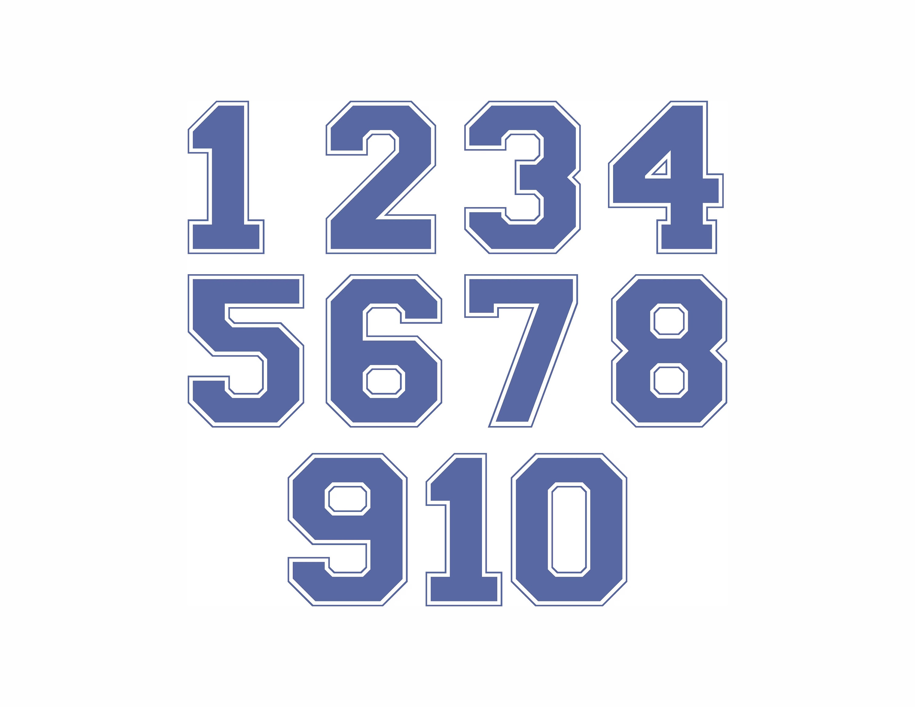 Football Player Numbers SVG | Sports Number Font | Cut Files for Cricut ...