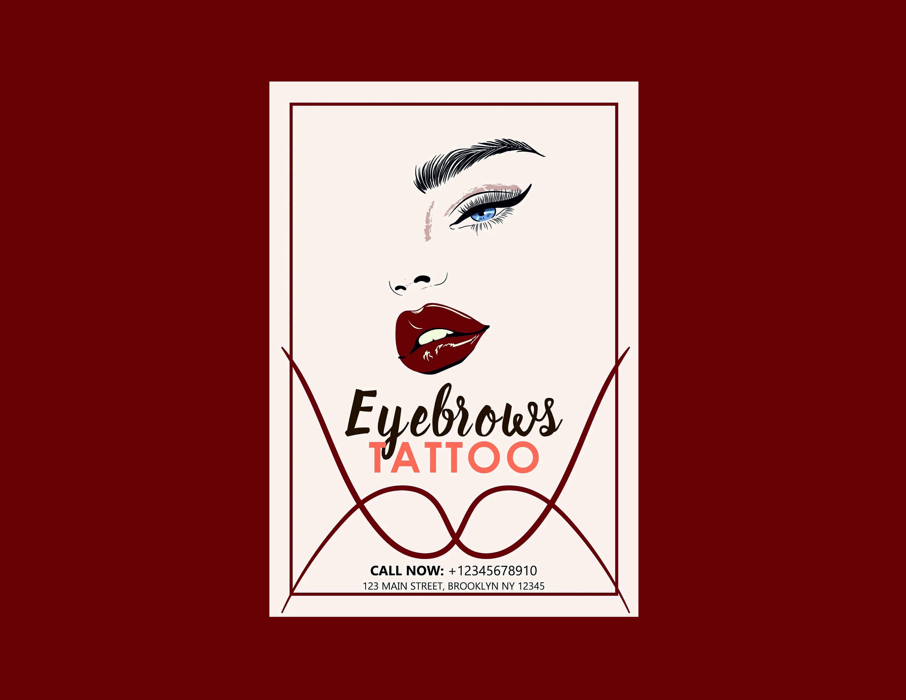 Eyebrow Tattoo Poster SVG | Beauty Salon Template | Editable Vector ...