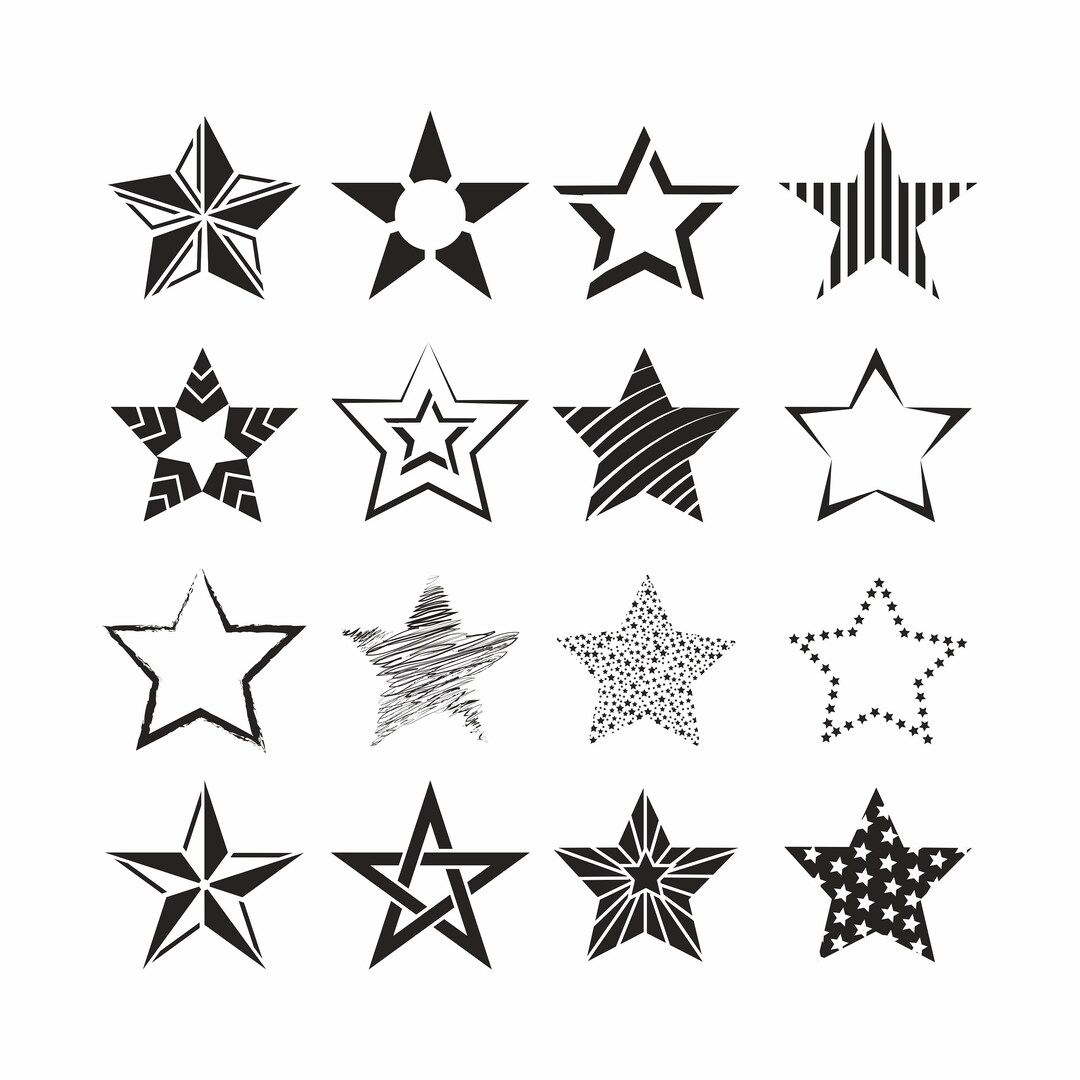 Stars SVG Bundle: Galaxy Star Clipart, Modern Star Icons (digital ...