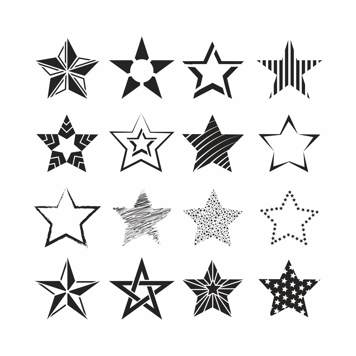 Stars SVG Bundle: Galaxy Star Clipart, Modern Star Icons (digital ...