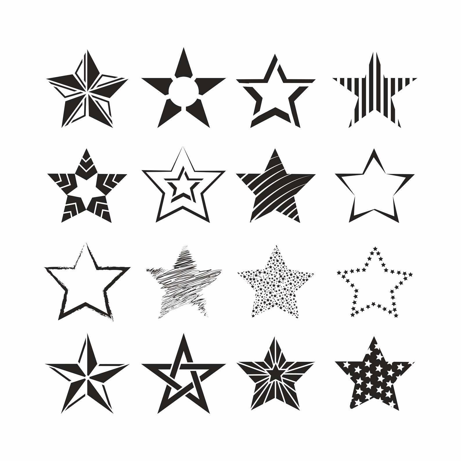 Stars SVG Bundle: Galaxy Star Clipart, Modern Star Icons (digital ...