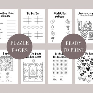 Kids Wedding Activity Book Printable Colouring and Puzzle Pages to Keep ...
