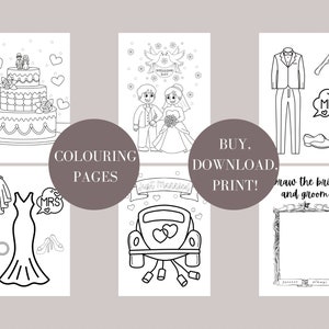 Kids Wedding Activity Book Printable Colouring and Puzzle Pages to Keep ...