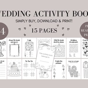 Kids Wedding Activity Book Printable Colouring and Puzzle - Etsy