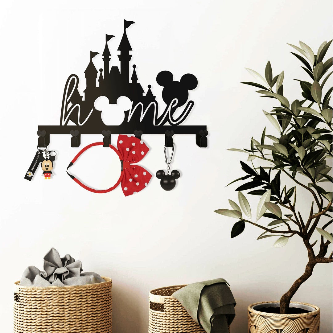 Disney Home Key Hooks - Mickey Head Key Hangers - Modern Disney Castle ...