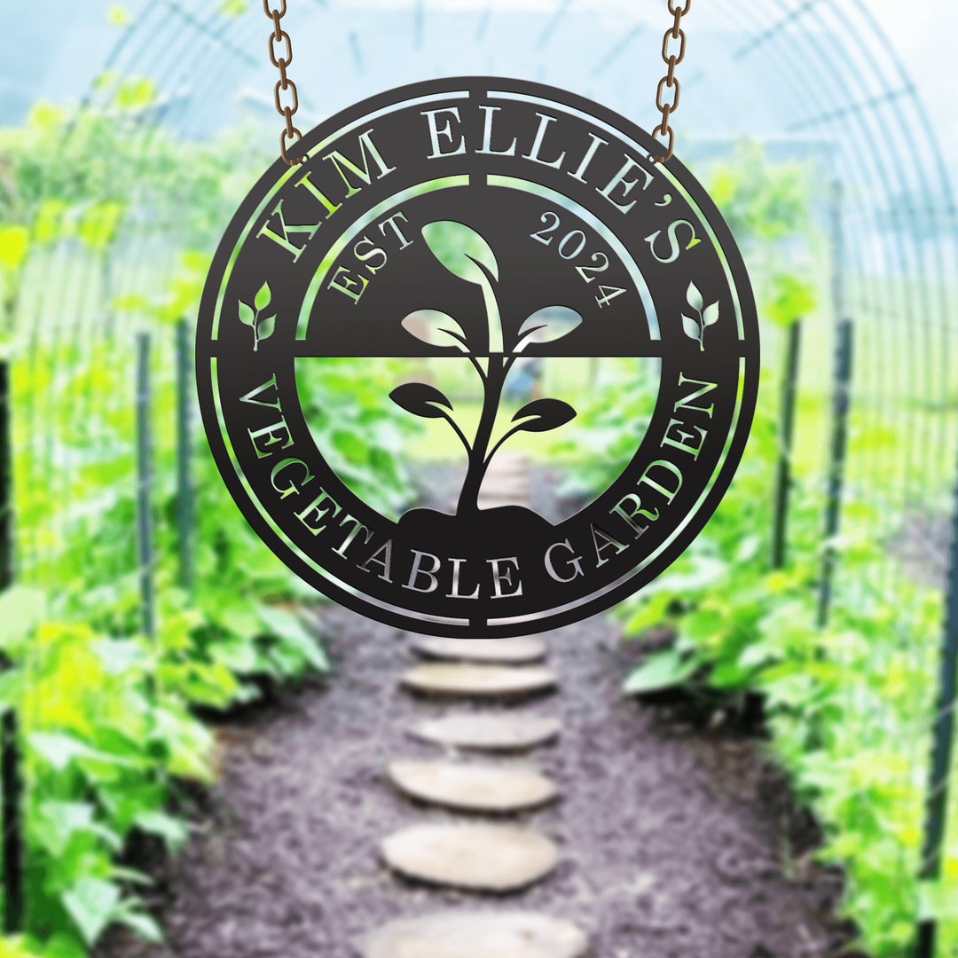 Custom Vegetable Garden Sign - Outdoor Garden EST Sign - Custom Home ...