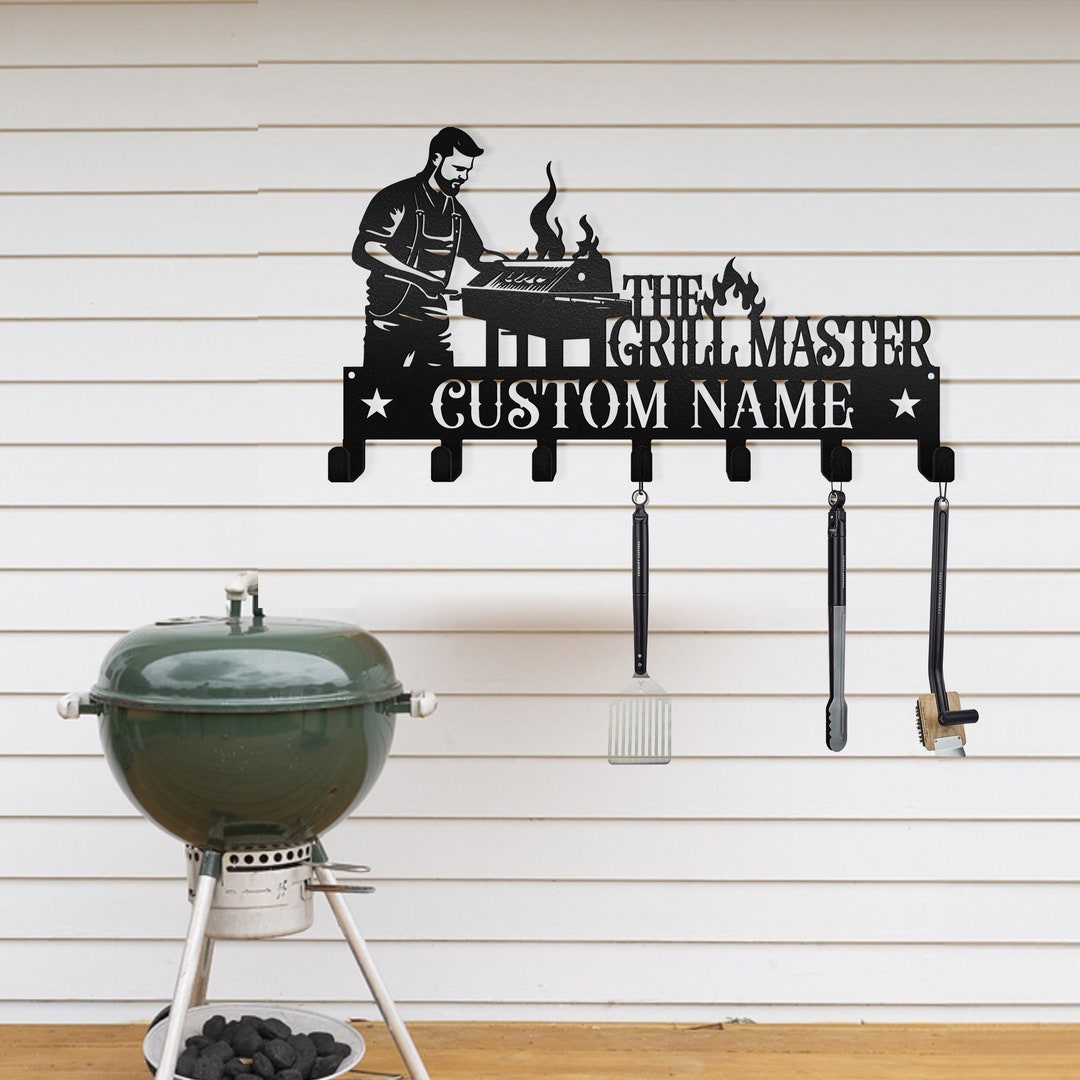 Grillmaster Metal Key Hanger - Grilling Tools Hanging Rack - Last Name ...