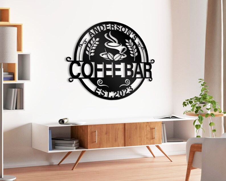 Personalized Coffee Bar Metal Sign Family Kitchen Coffee - Etsy