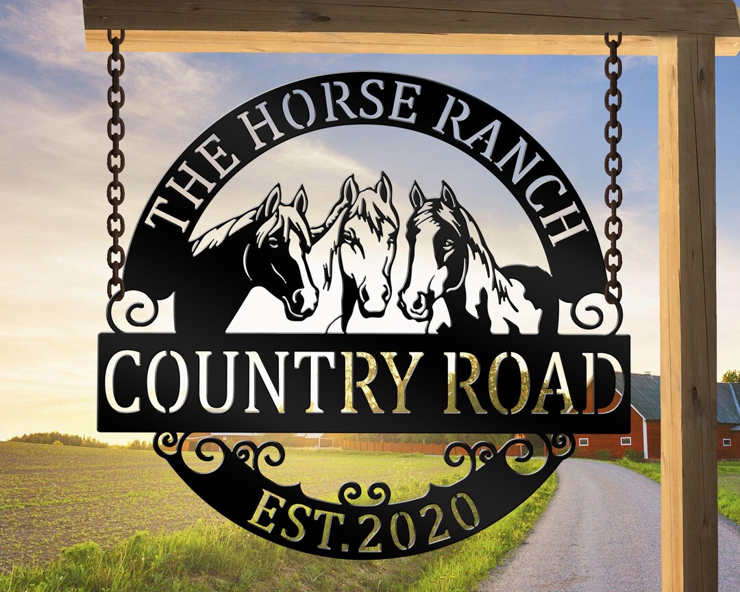Eywa Custom Horses Metal Monogram, Western Ranch Horse Wall Decor ...
