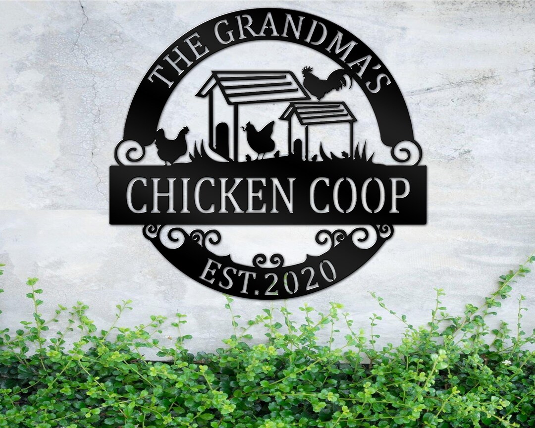 Eywa Custom Family Chicken Coop Sign, Metal Wall Art, Hen House Metal ...