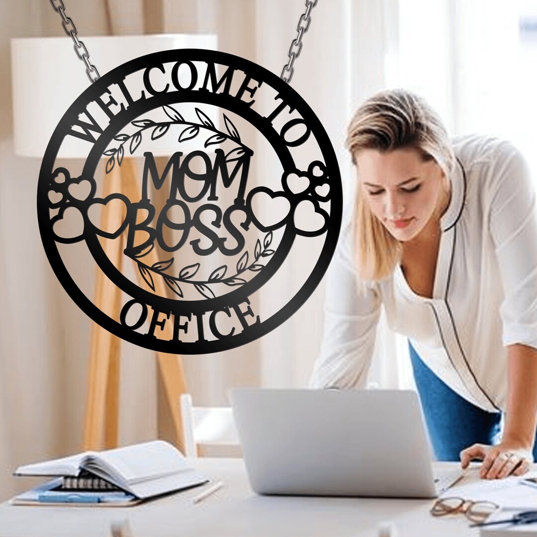 Custom Office Welcome Metal Sign Mom's Office Decor Sign Mom's Day ...