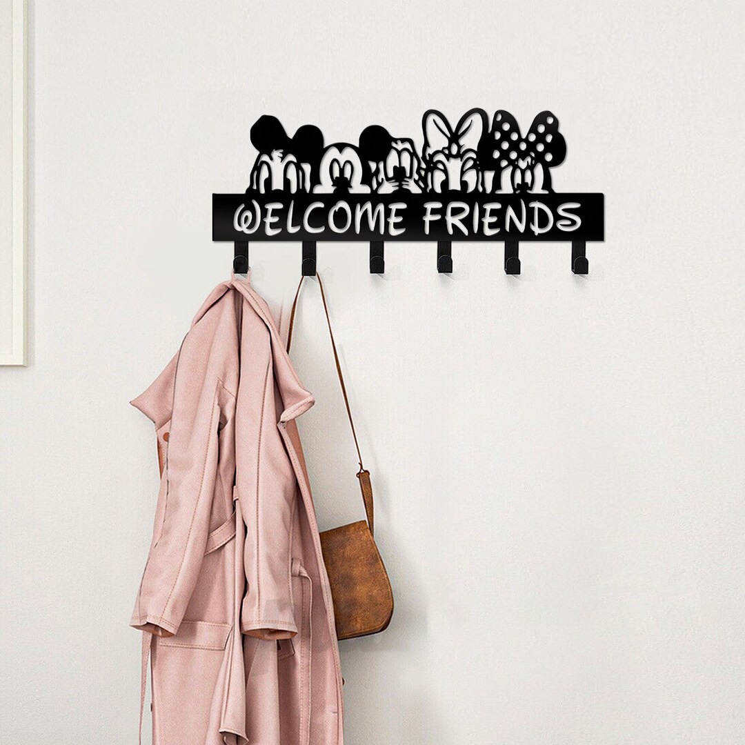 Welcome Friends Key Hangers, Metal Wall Hanging, Wall Mount Key Racks ...
