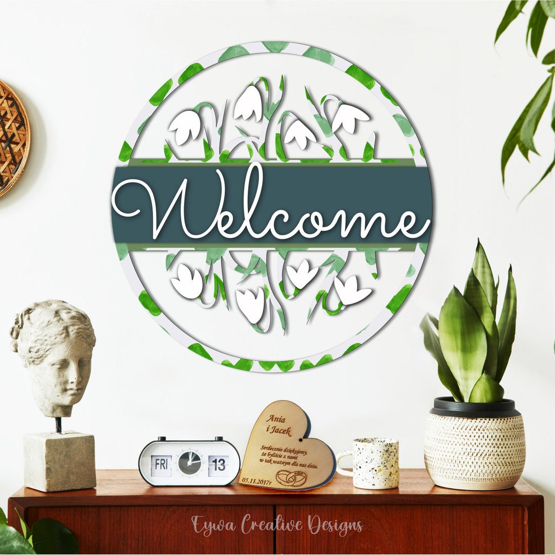 Welcome Snow Drop Metal Sign, Perfect Gifts for Garden, Garden Decor ...