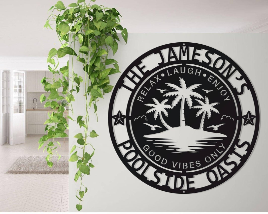 Personalized Outdoor Pool Sign Family Welcome Pool Sign - Etsy