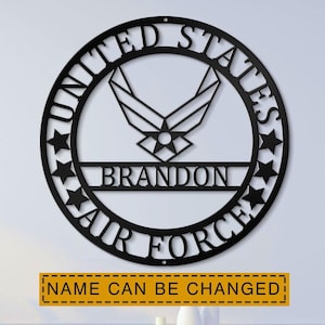 Personalized USAF Air Force Metal Wall Sign Custom Military Decor ...