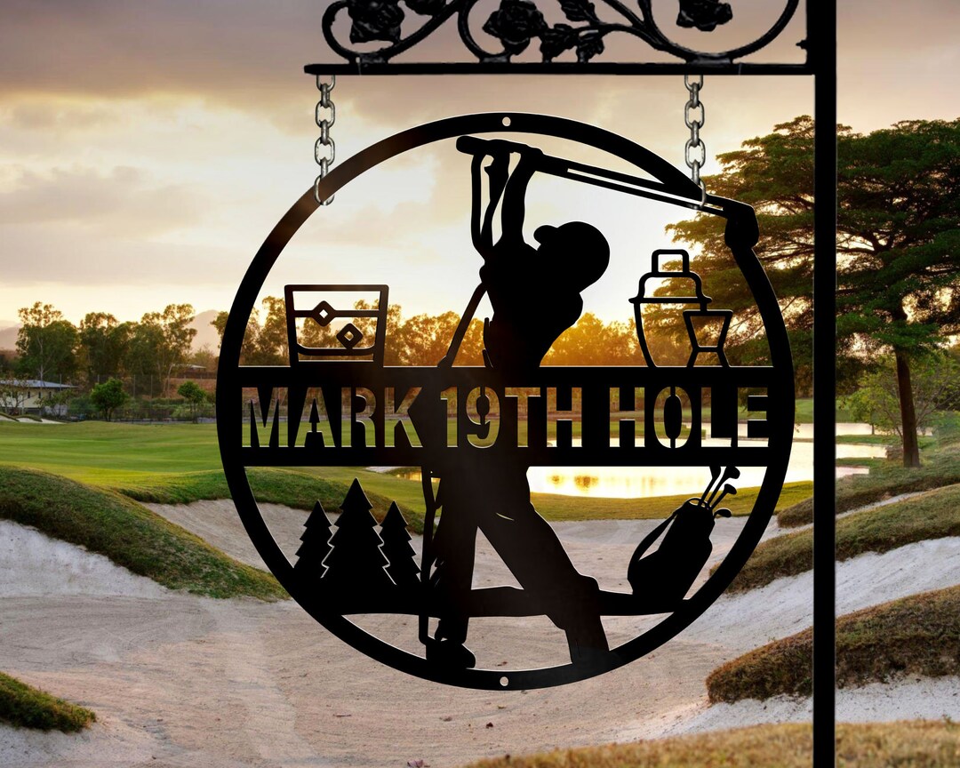 Personalized Metal Golf Sign, Custom Golfer Metal Wall Art, Golfing ...