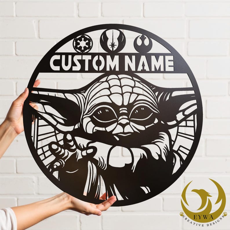 Personalized Name Yoda Metal Sign Star Wars Wall Decor Gift Kids Jedi ...