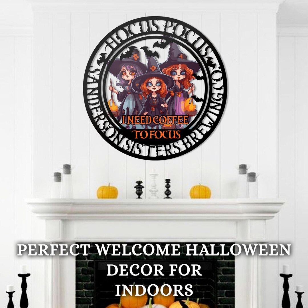 Custom Scary Witches Sign Personalized Name Halloween Sign Unique ...