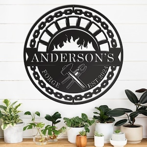 Custom Home Forge Sign - Blacksmith Gift - Hammer Sign - Custom ...