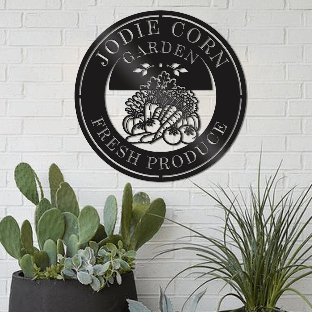 Personalized Farmhouse Garden Sign Farm Entrance Metal Decor Veggies ...
