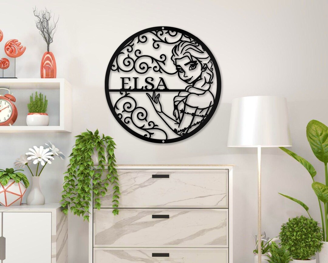 Eywa Customized Frozen Elsa Metal Sign Disney Nursery Name Sign Girls ...