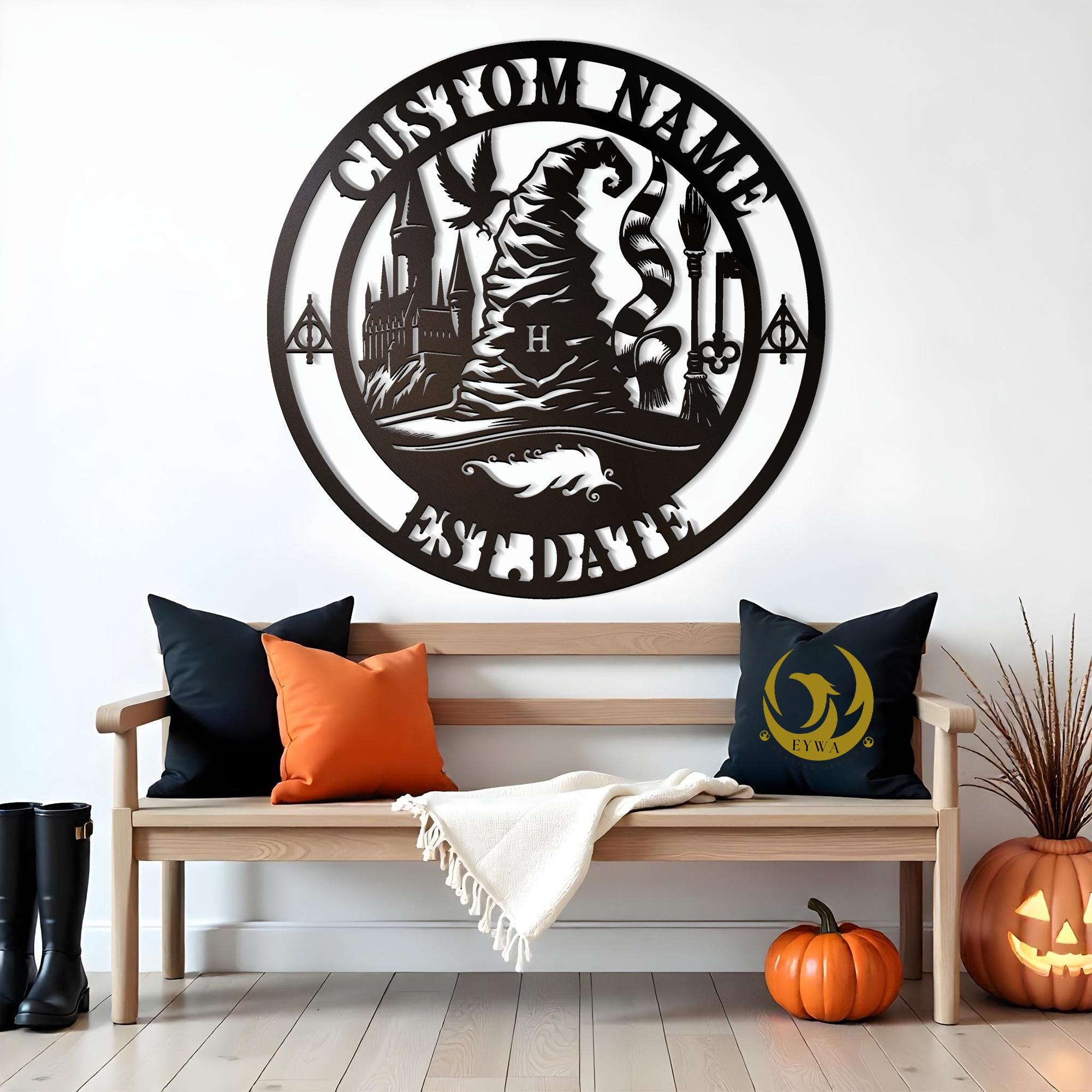 Custom Wizard School Metal Sign, Personalized Nursery Wall Art - Etsy
