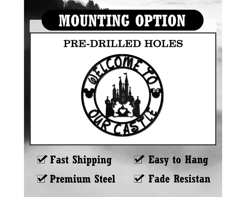 Eywa Mickey and Minnie Castle Metal Sign Disney Welcome Sign - Etsy