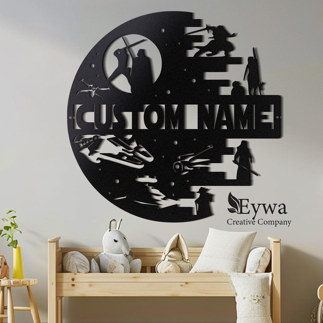 Custom Star Wars Signs, Darth Vader Gifts for Men, Mandalorian Wall Art ...