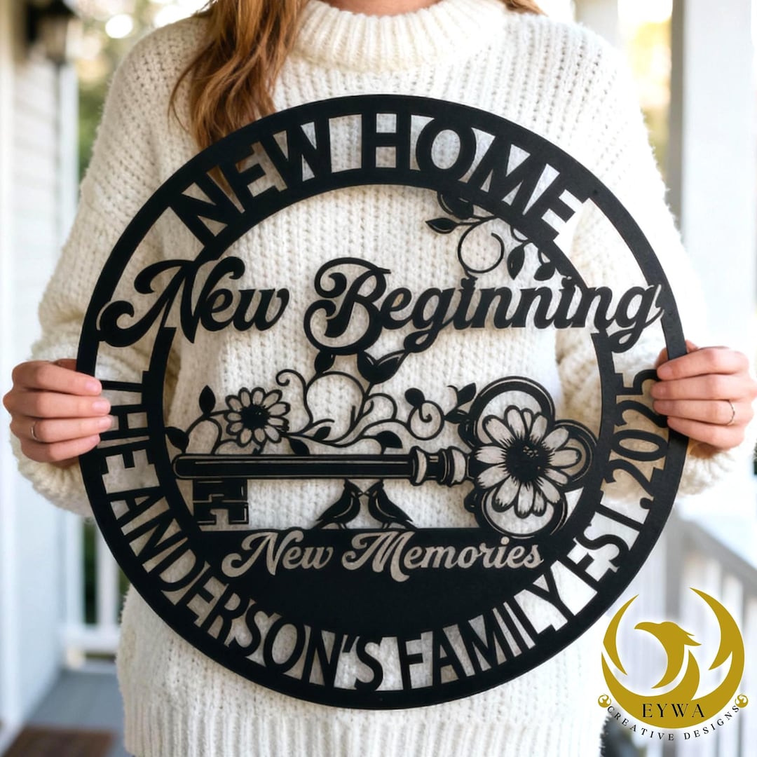 Custom New Home Sign New Beginnings Decor Personalized Memories Wall ...