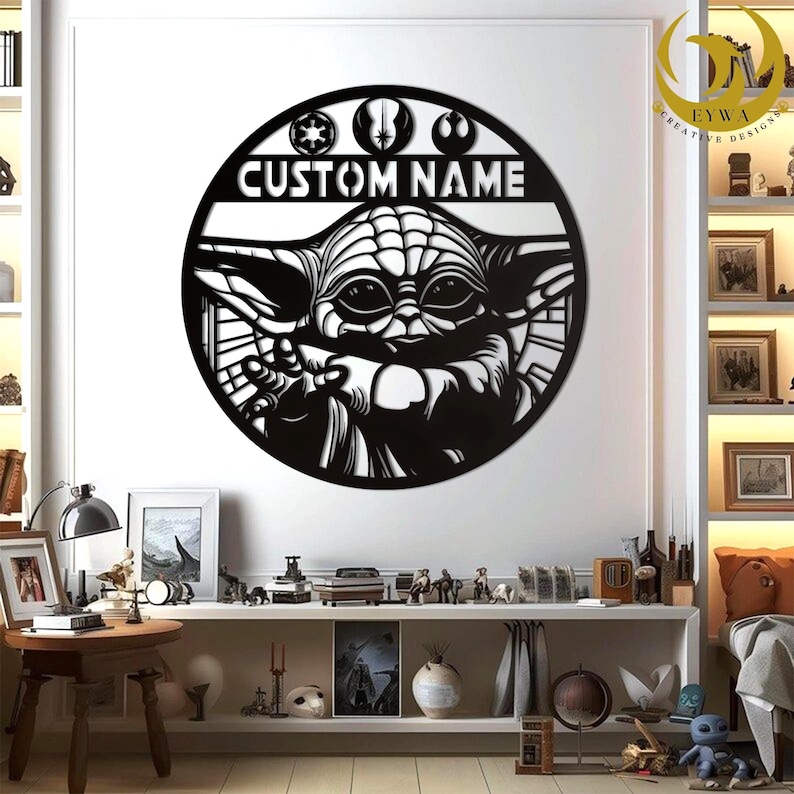 Personalized Name Yoda Metal Sign Star Wars Wall Decor Gift Kids Jedi ...