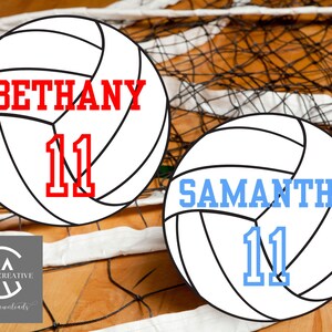 5" Volleyballs Editable Names and Player Numbers DIY Template Printable ...