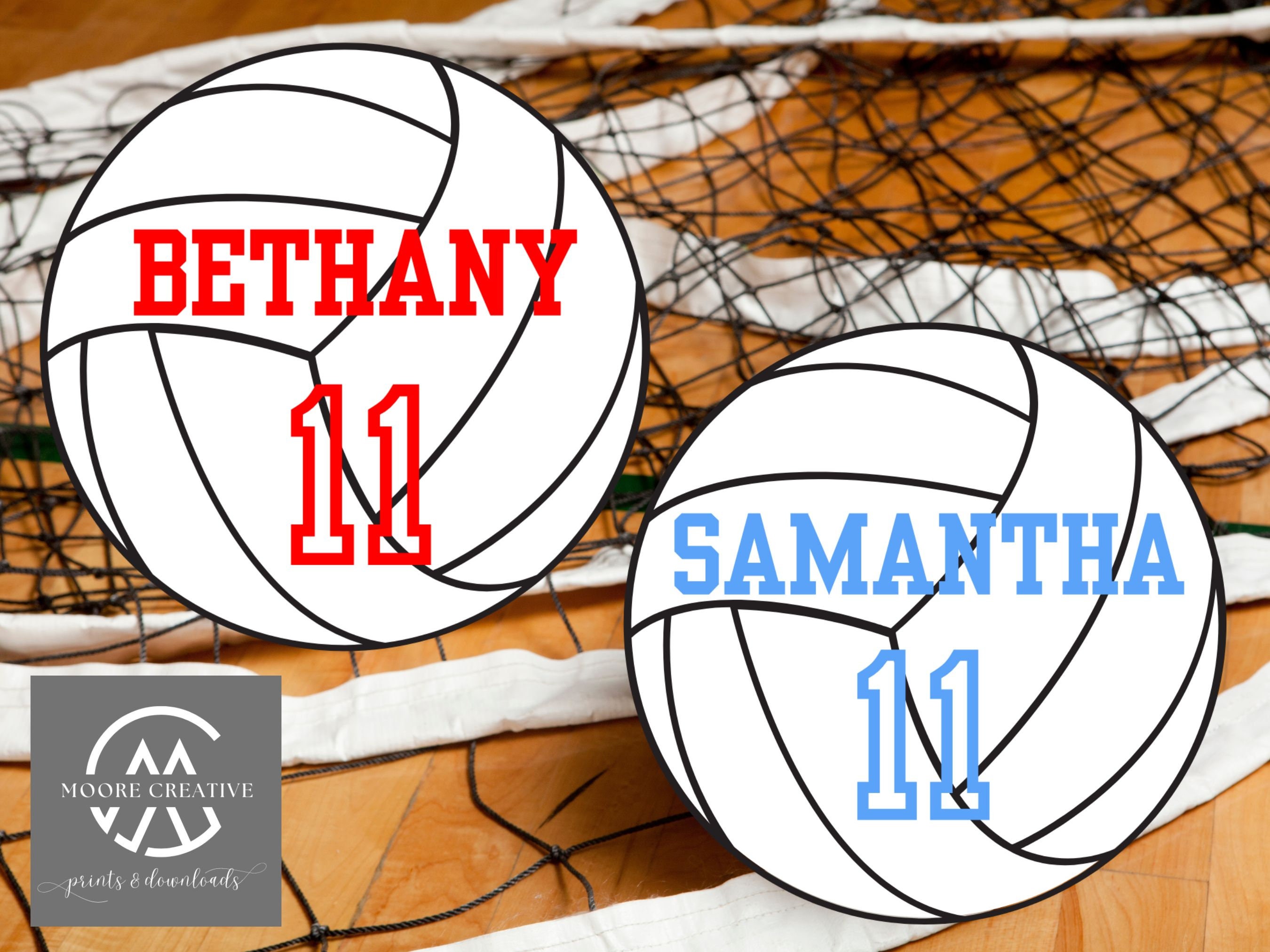 Volleyball Editable Names and Player Numbers 5 DIY Template Printable ...