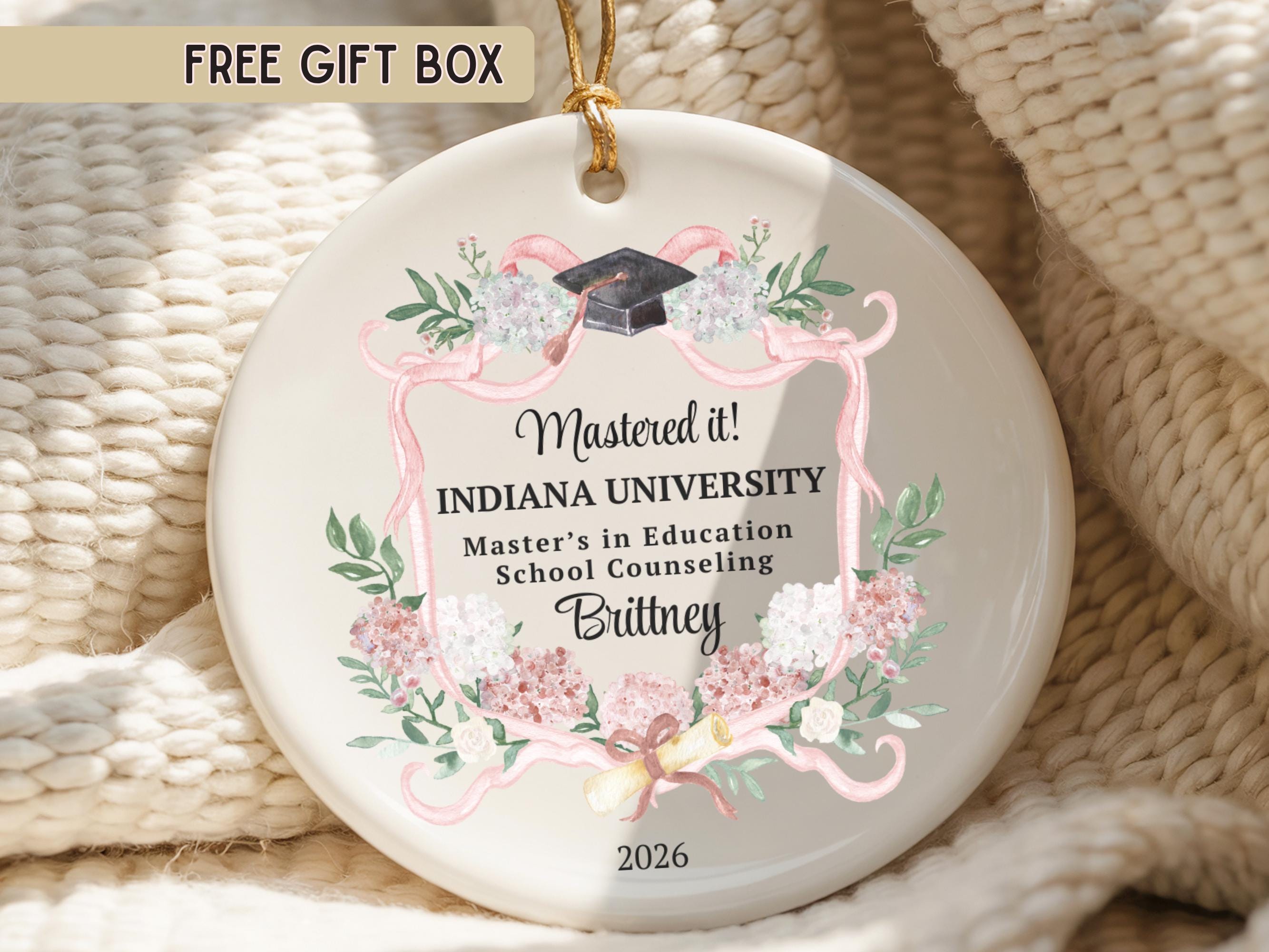 Mastered It Ornament Personalized Masters Degree Graduation Gift 2025 ...