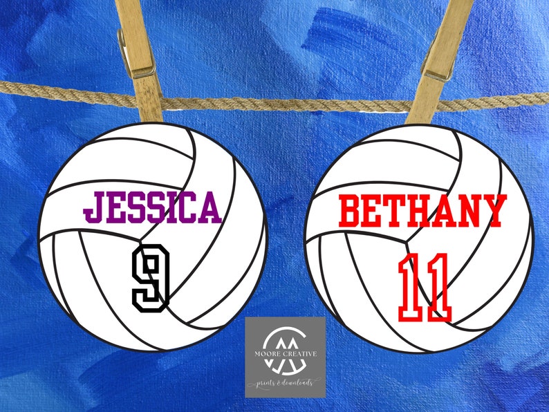 Volleyball Editable Names and Player Numbers 5, DIY Template Printable ...