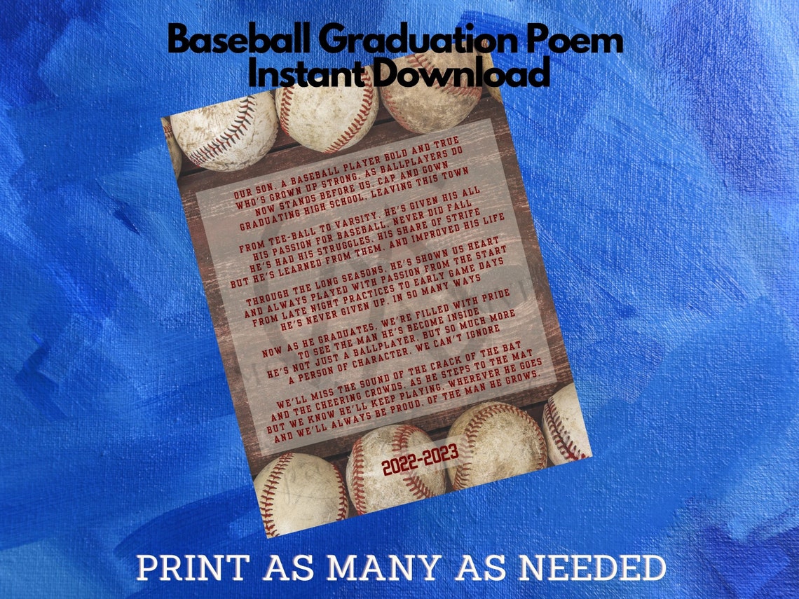 Baseball Team Printable Instant Download B-ball Motivational Memory ...