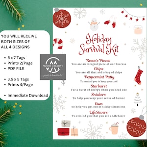 Christmas Survival Kit Label | Team Survival Kit | Holiday Survival Kit ...