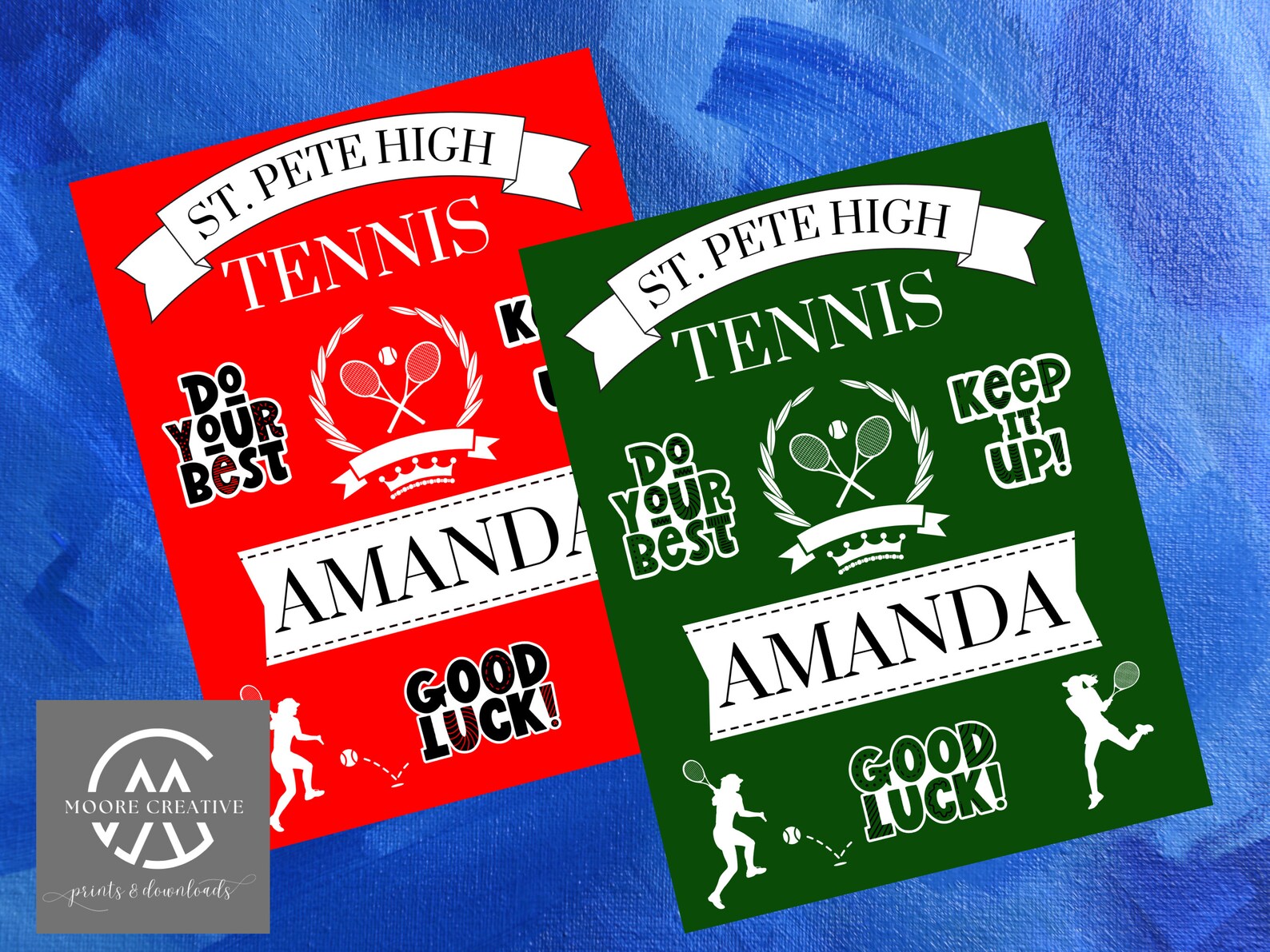 Tennis Signs Team Spirit Tournament Decoration Hotel Sign Personalized ...