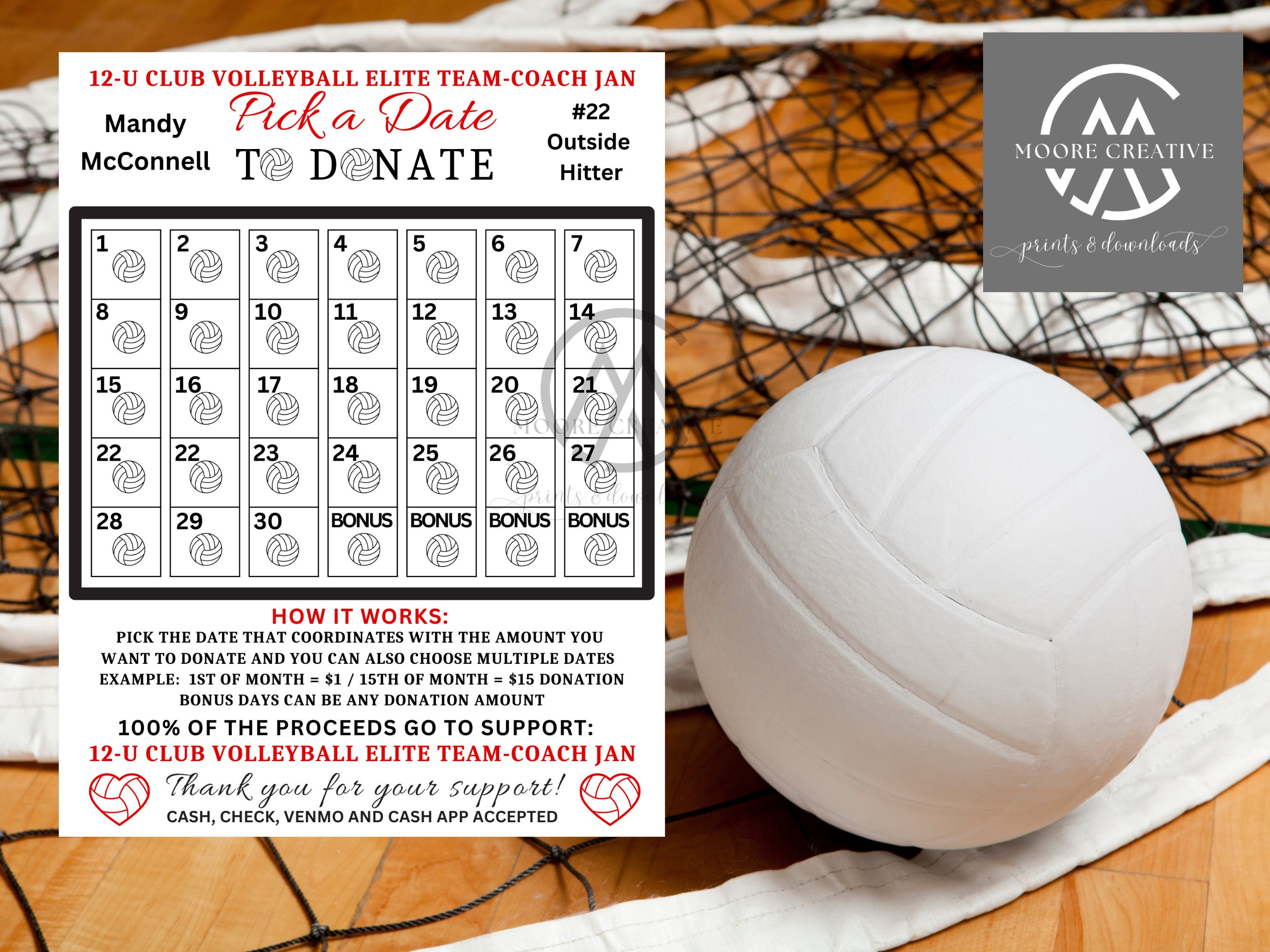 EDITABLE Volleyball Template, Editable Volleyball Template, L Pick a ...