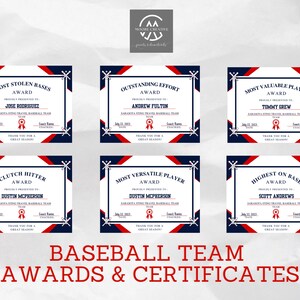 Editable Baseball Award Certificates, 50, Award Ceremony Certificates ...