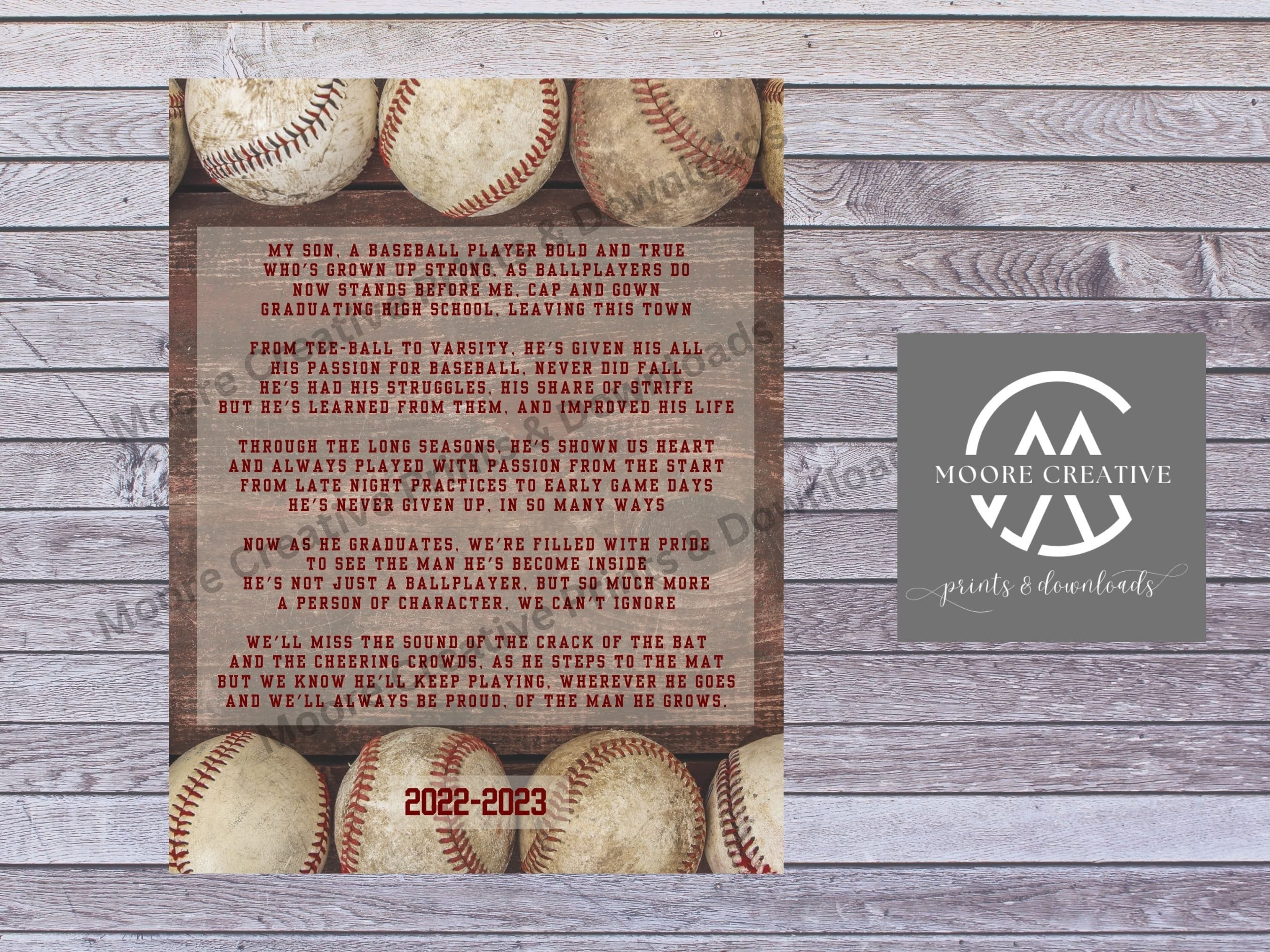 Baseball Team Printable Instant Download B-ball Motivational Memory ...