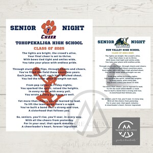 Customized Senior Cheerleader Gift Senior Cheerleading Cheerleader Poem ...