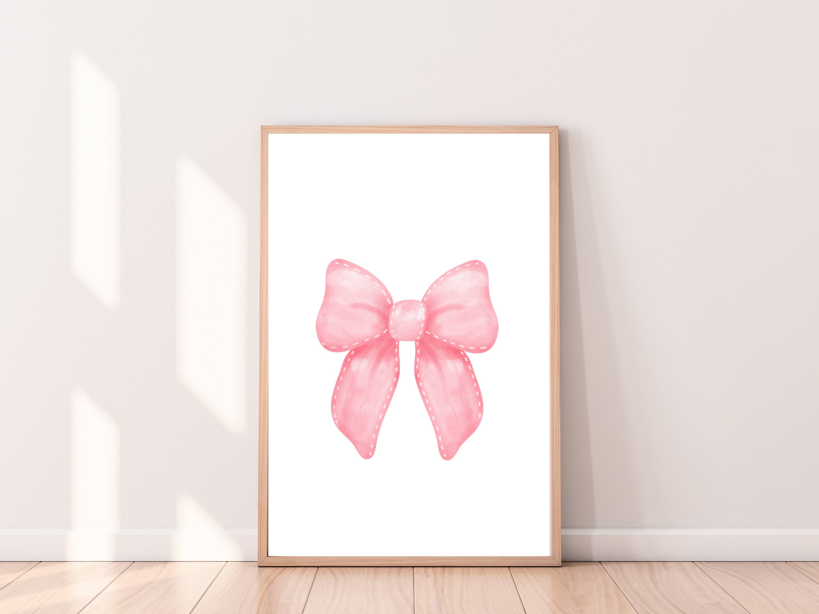 Pink Bow Print, Preppy Aesthetic Wall Art, Teen Room Decor, Preppy ...