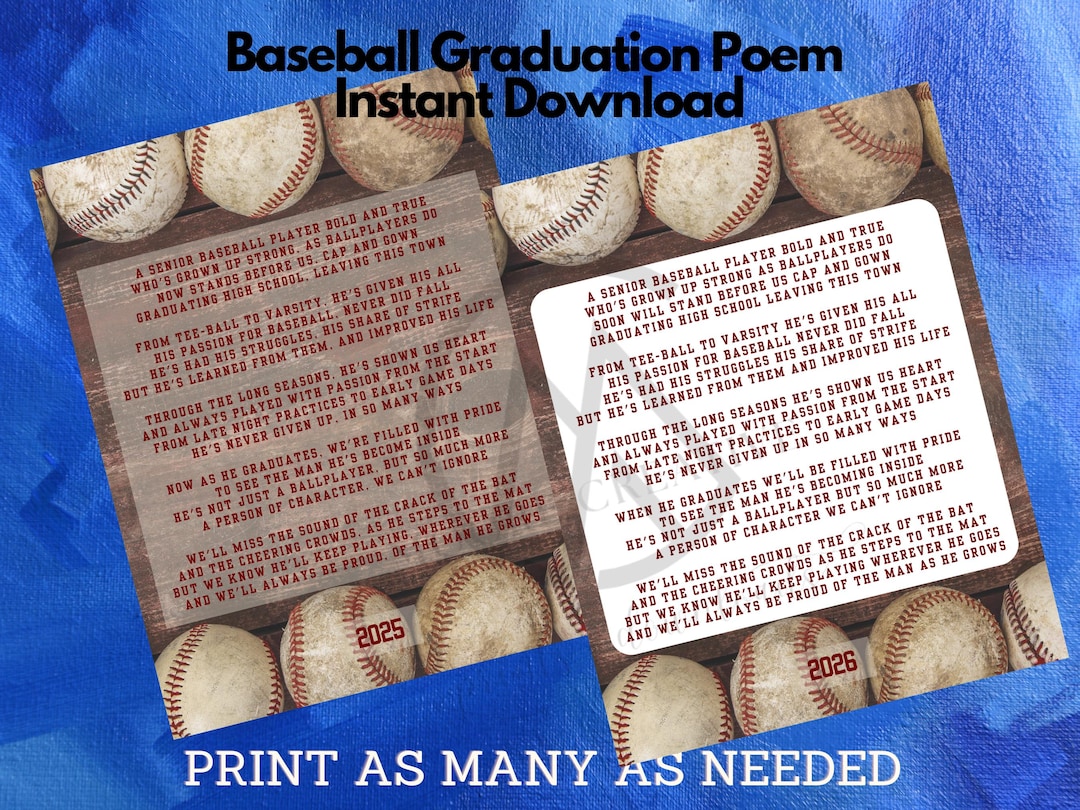 Senior Baseball Gift Idea | Instant Download | Baseball Team Instant ...