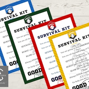 Baseball Survival Kit | Baseball Gifts | Printable | Team Kids School ...