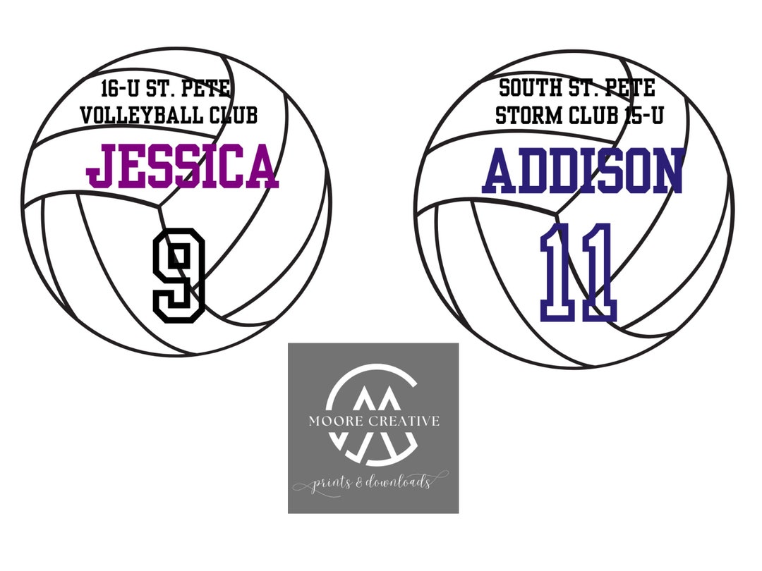 Volleyball Table Decoration 5" Volleyballs Editable Names Team Player ...