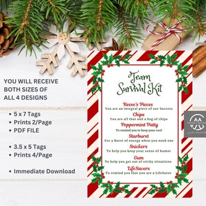 Christmas Survival Kit Printable | Staff Christmas Gift | Team ...