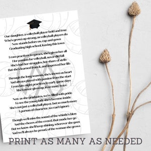 Volleyball Senior Poem | Instant Download | Volleyball | Poem | Parents ...
