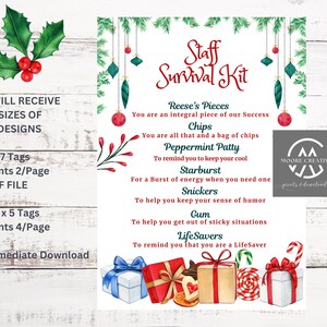 Survival Kit Tag, Holiday Survival Kit, Christmas Survival, Christmas ...