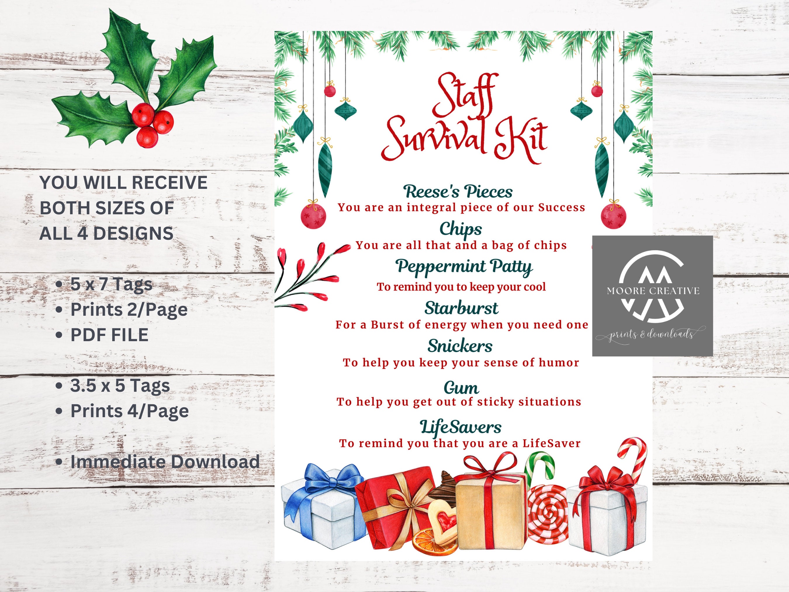 Survival Kit Tag, Holiday Survival Kit, Christmas Survival, Christmas ...