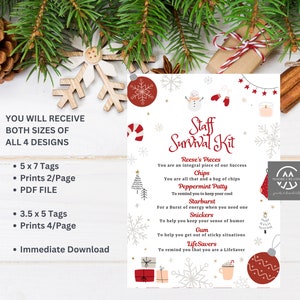 Christmas Survival Kit Label | Team Survival Kit | Holiday Survival Kit ...
